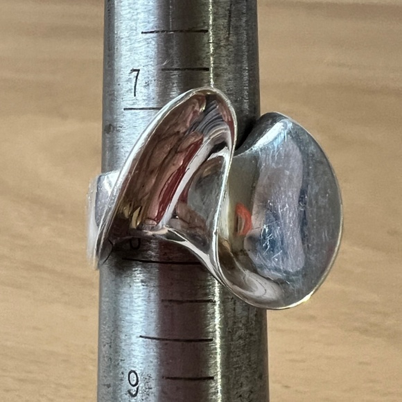 Jewelry | Vintage Huge Modernist Waive Design Ring Sterling Silver ...